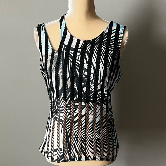 VENUS | Tops | Unique Venus Mesh Top And Cut Outs On Side With Palm ...